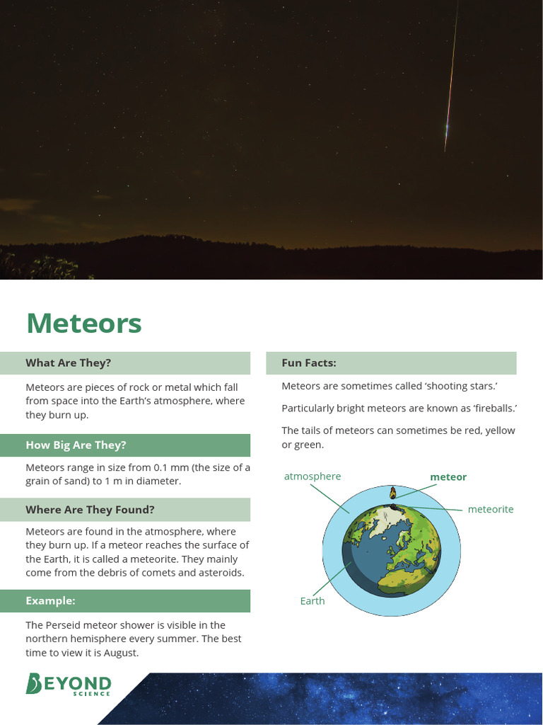 Understanding Meteors: Facts & Features | PDF