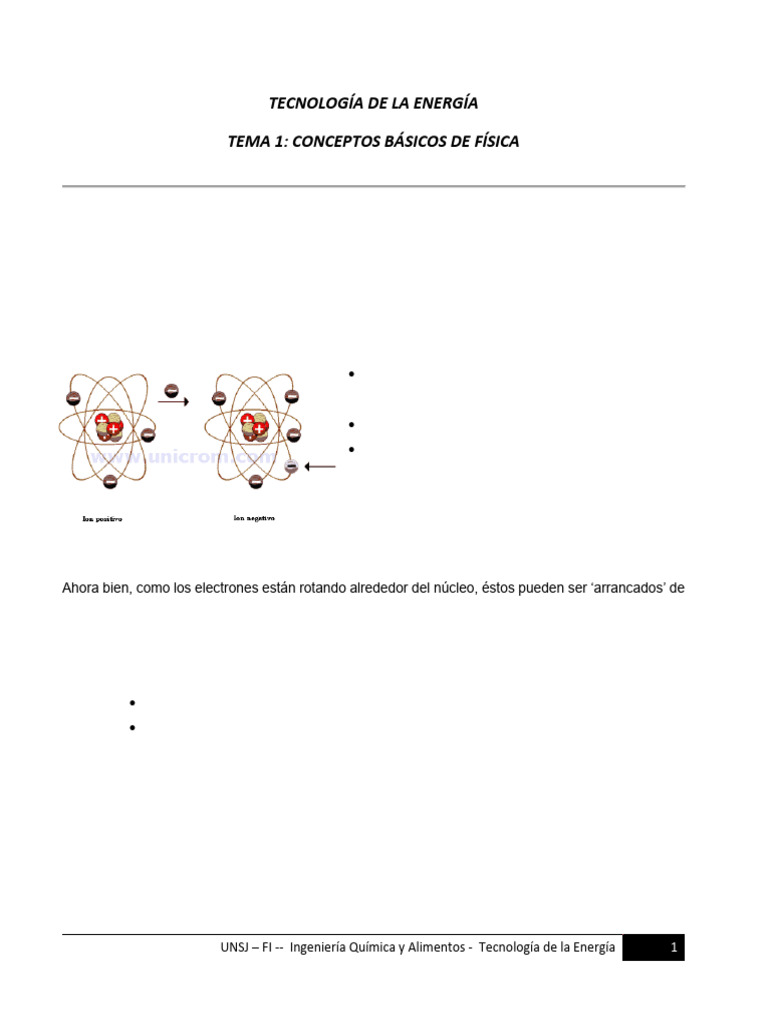 TEMA 1 Conceptos Basicos de Fisica 2020 | PDF | Energia electrica | Resistencia Eléctrica y ...