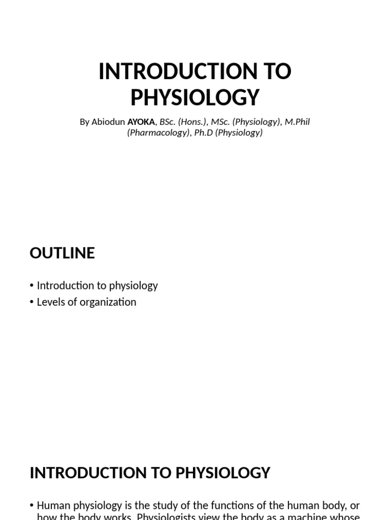 Best Intro Physiology | PDF | Human Body | Tissue (Biology)