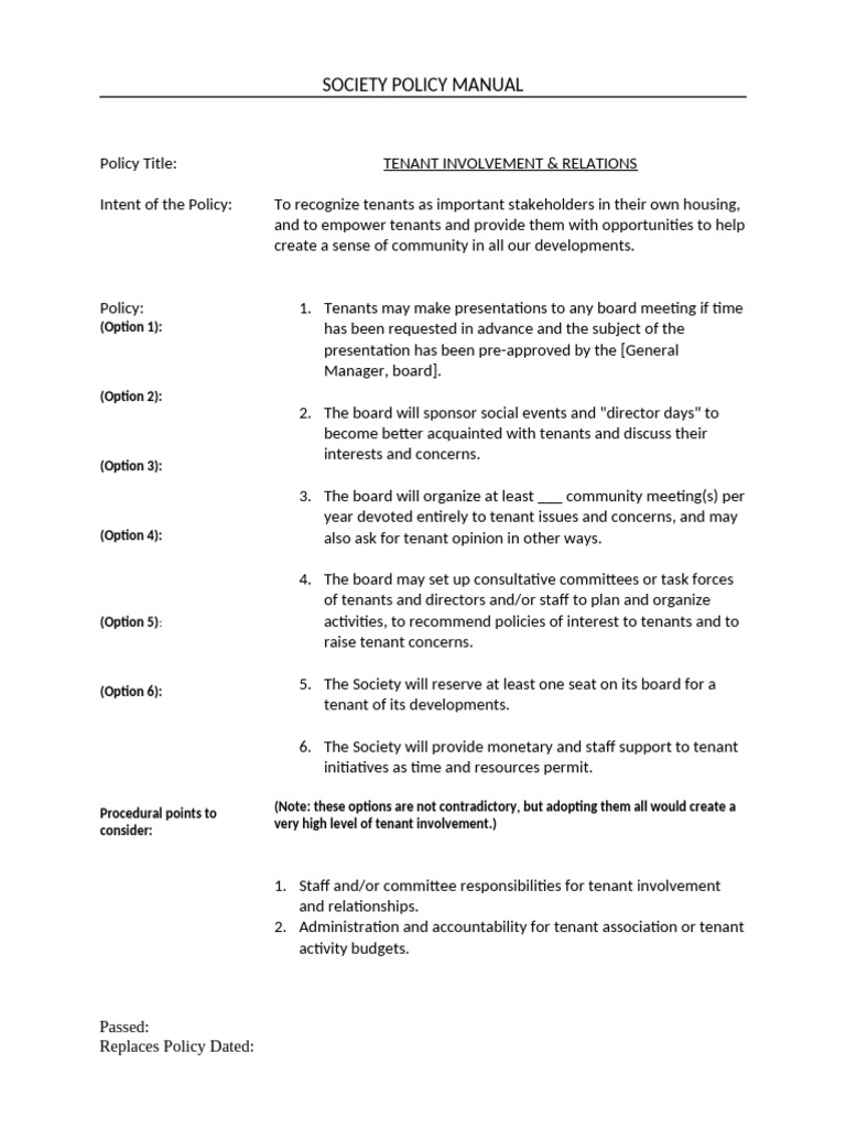 57. Tenant Involvement | PDF