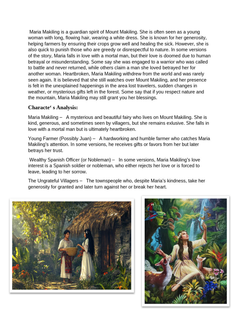 Maria Makiling: Myth of Love and Betrayal | PDF