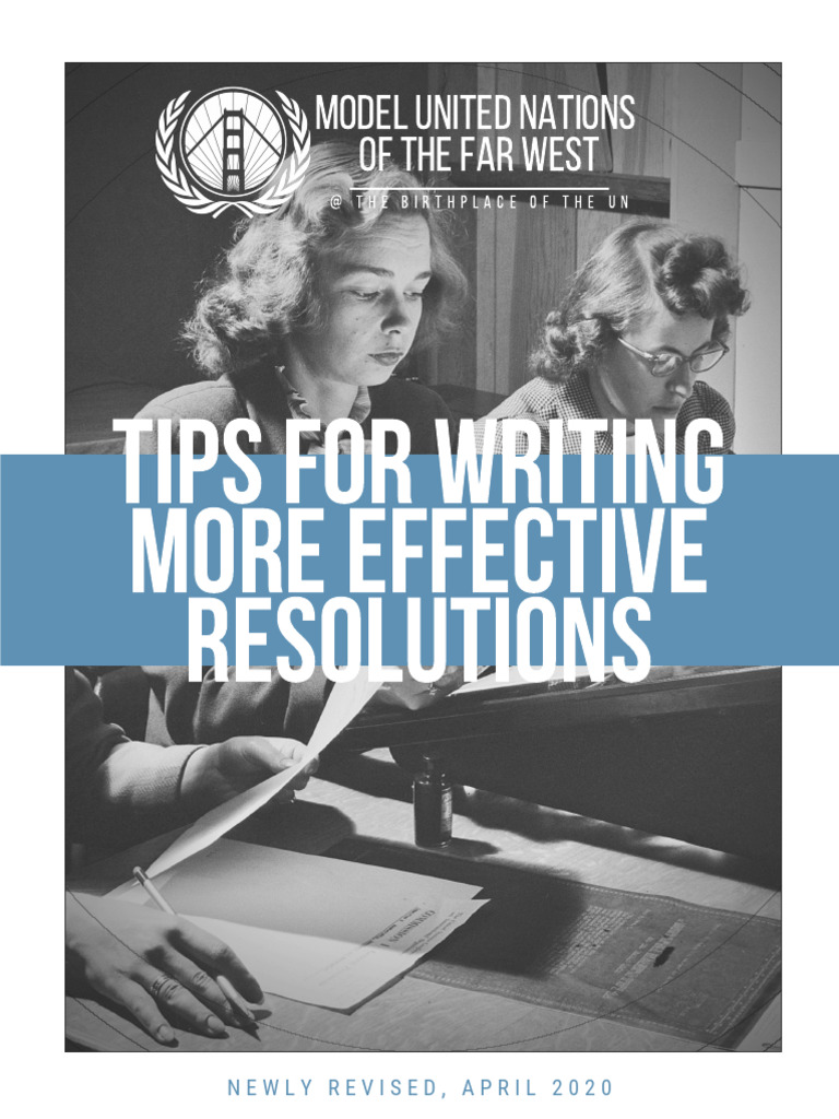MUNFW Tips For Writing More Effective Resolutions 2020 | PDF | United ...