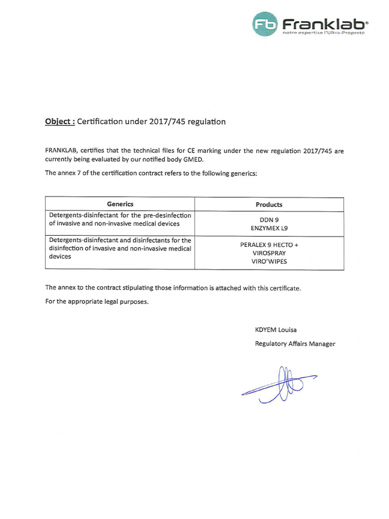 Ctr. GMED-FRANKLAB Pt. Ctr. CE Mark-Fr.-Rom | PDF