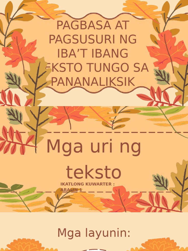 Pagbasa Lesson 1 | PDF