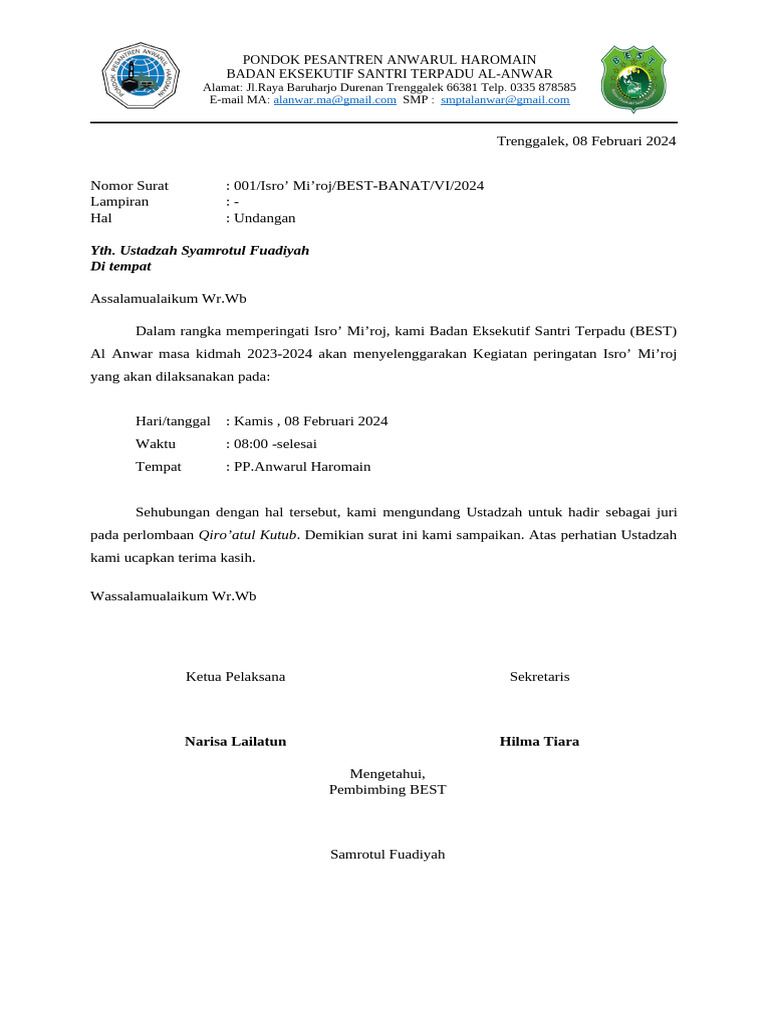 Undangan Isro' Mi'roj 2024 | PDF