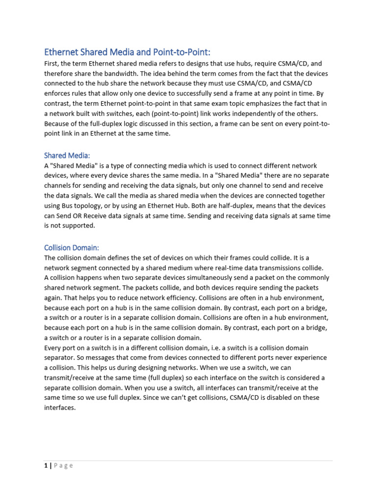 21-Ethernet+Shared+Media+and+Point | PDF | Network Switch | Network ...