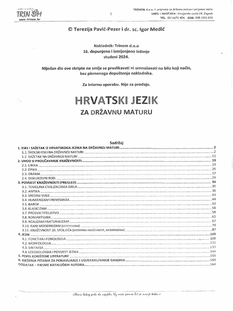 Hrvatski 2024 - 2025 | PDF