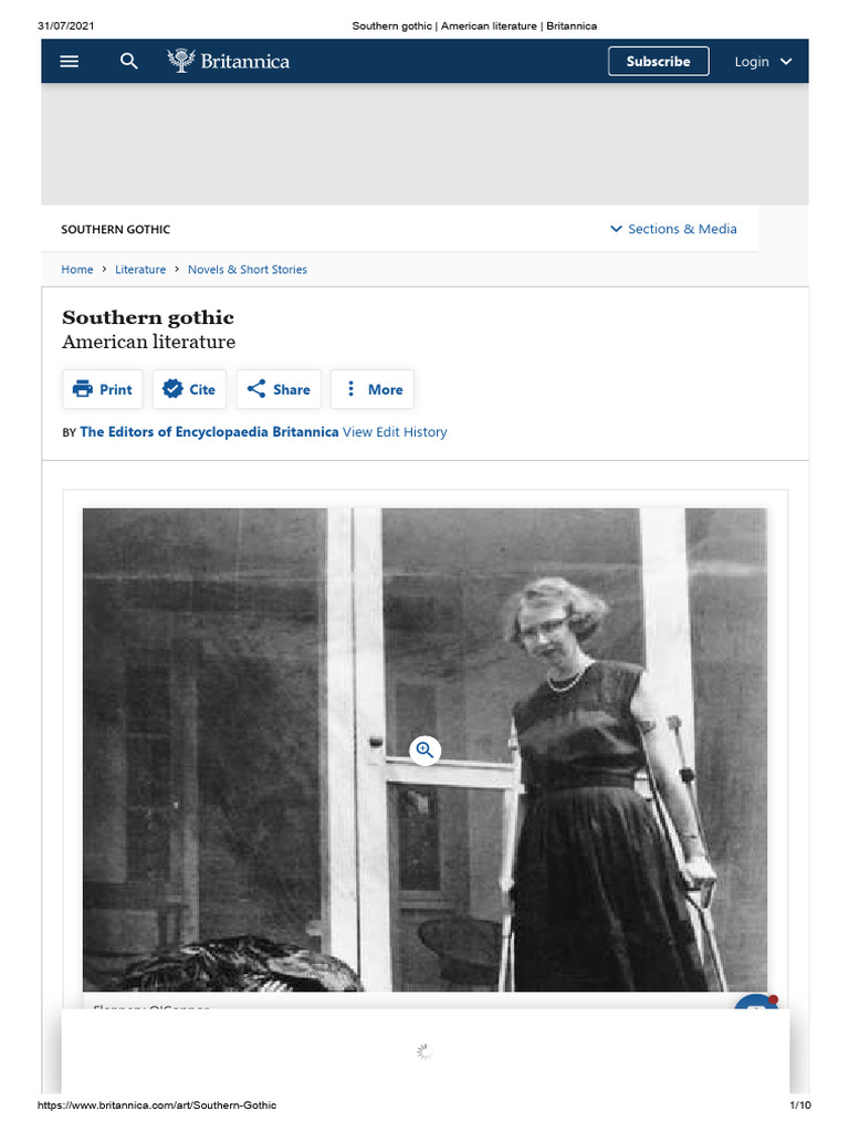 1.34 Southern Gothic - American Literature - Britannica | PDF ...