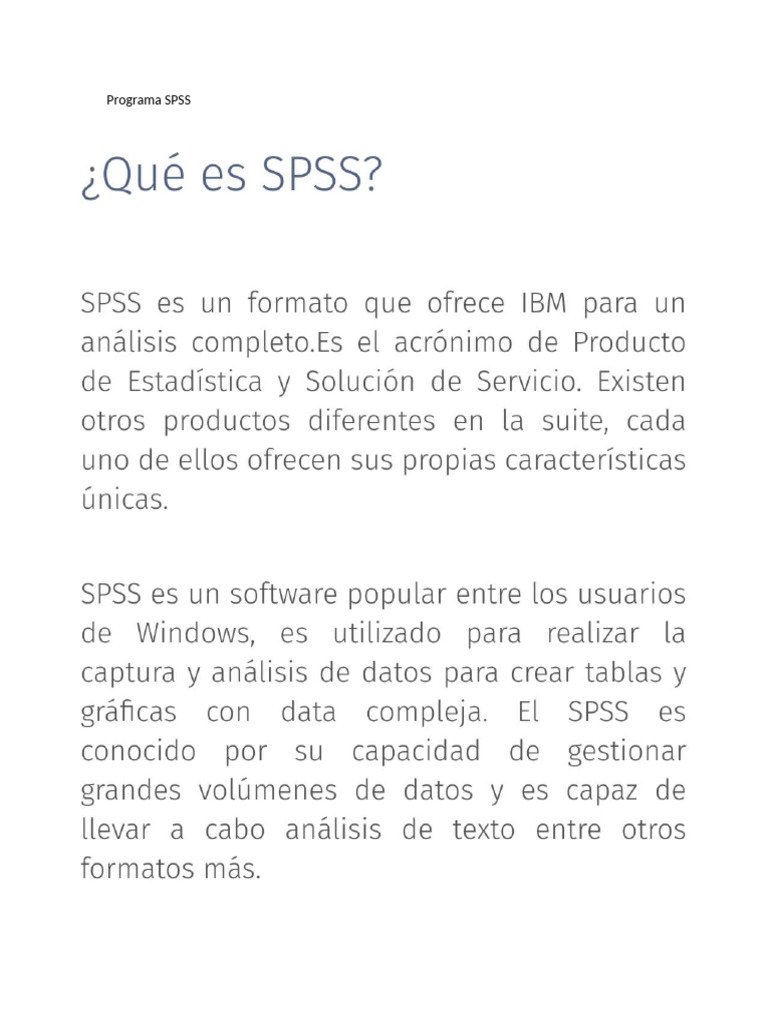 Programa SPSS | PDF