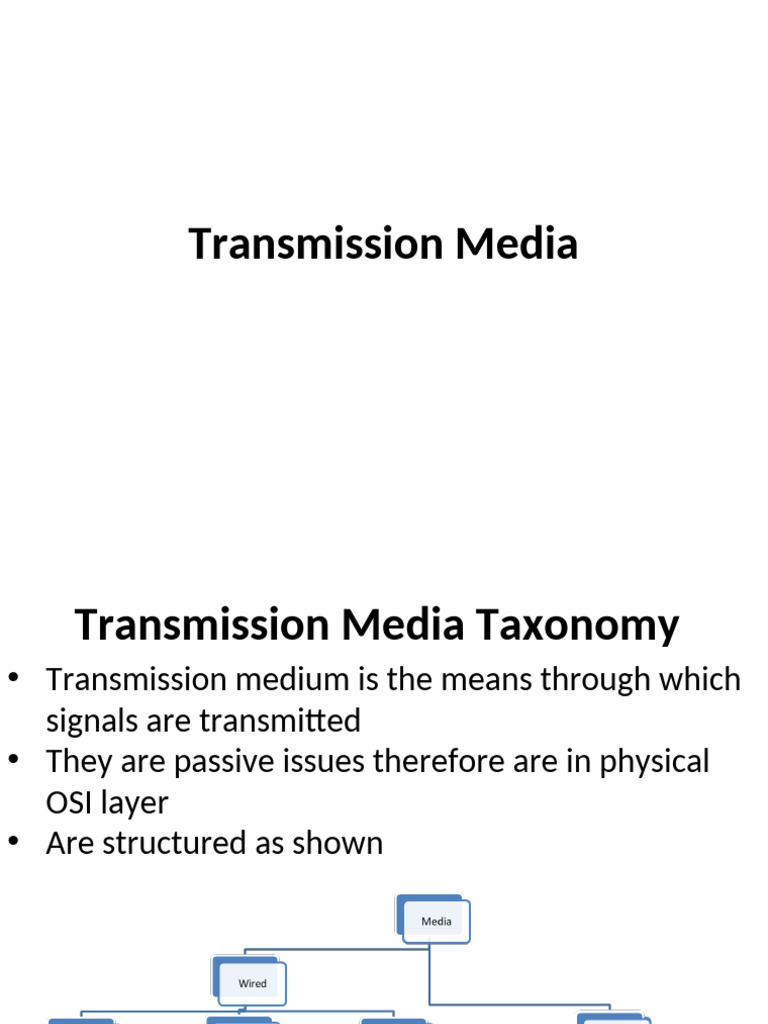 Transmission Media Overview and Types | PDF | Transmission Medium ...