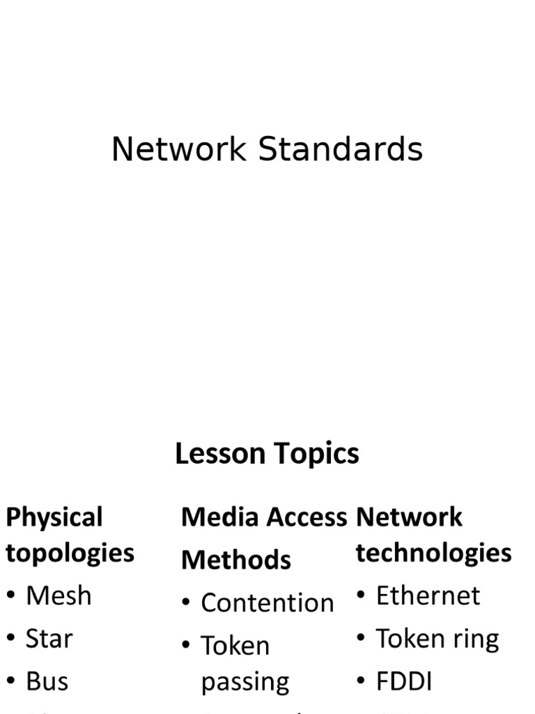 Network Standards | PDF | Network Topology | Ethernet