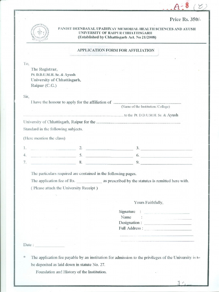 Application Affilation AyushCG | PDF