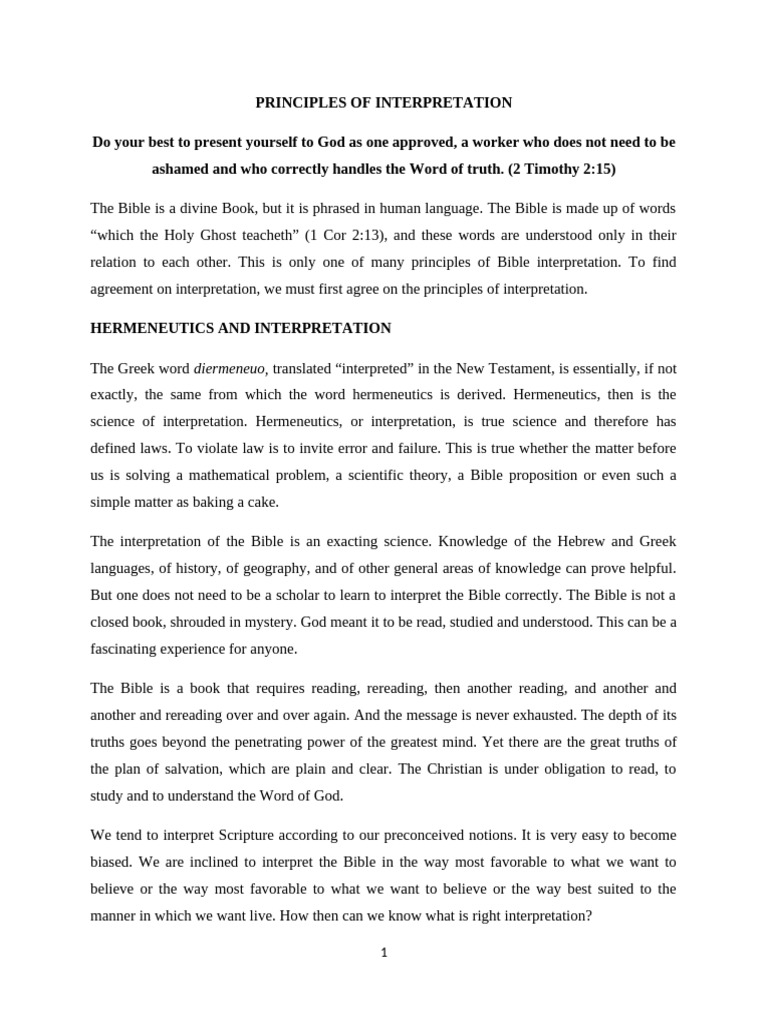 HOW TO INTERPRET BIBLE notes | PDF | Bible | Parable