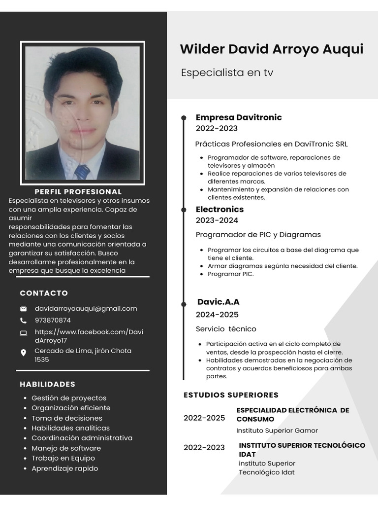 Currículum Vitae CV de Ventas Moderno Negro | PDF | Business | Informática