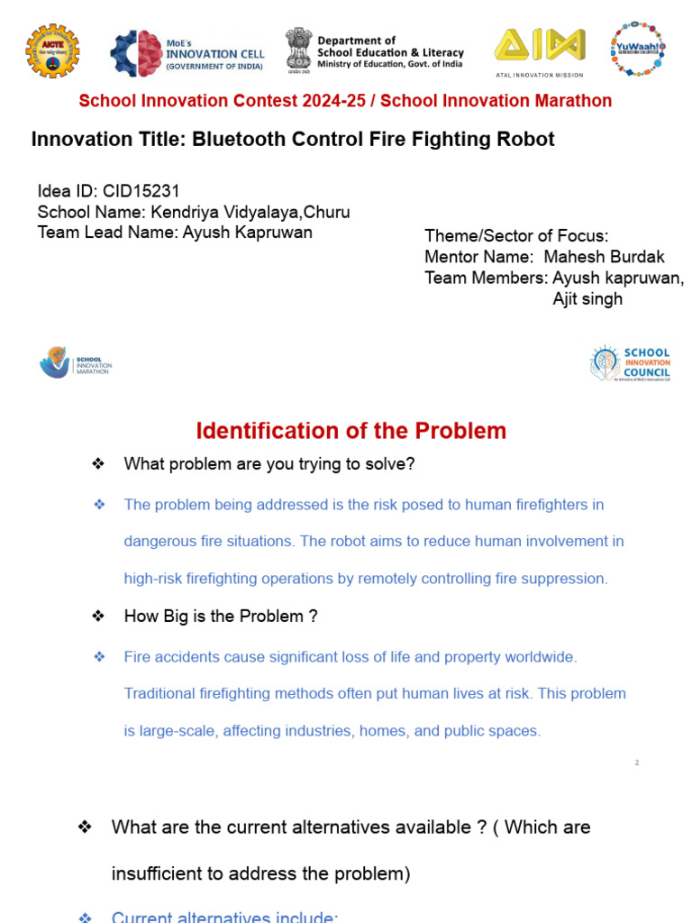 Bluetooth Firefighting Robot Innovation | PDF | Firefighting | Firefighter