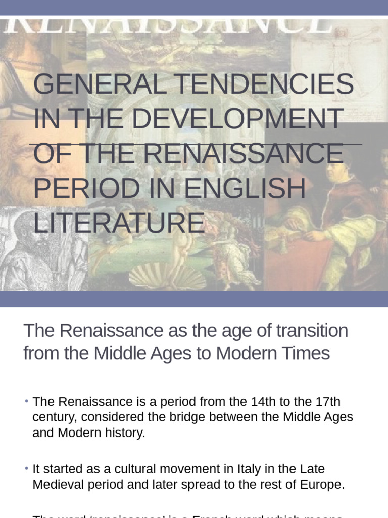 LECTURE 4 1 The Renaissance Perio of The English Literature | PDF ...