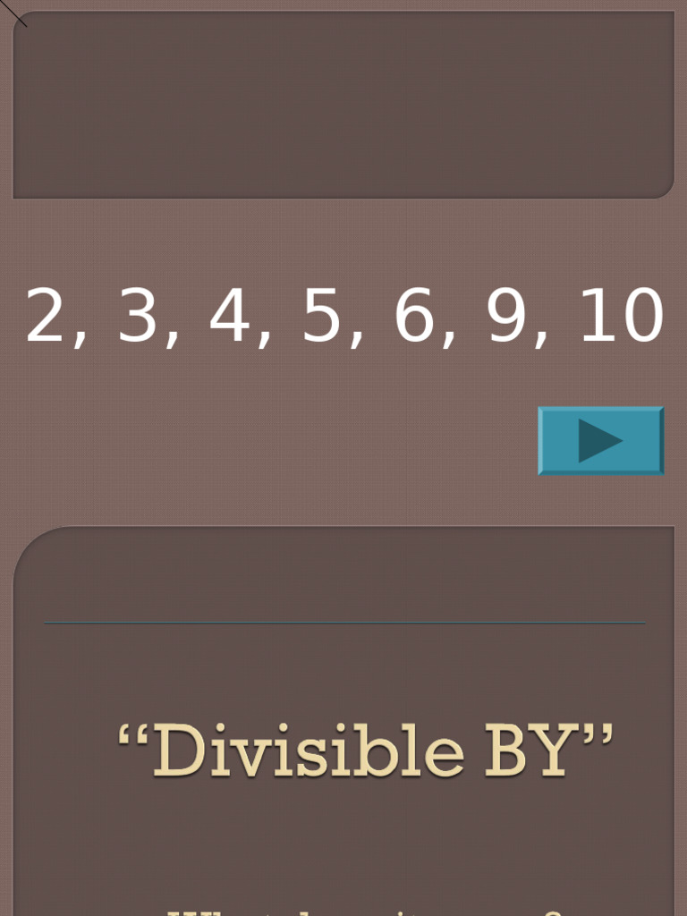 Divisibility Rules PowerpointMath 5 Week 1 Lesson 1 | PDF