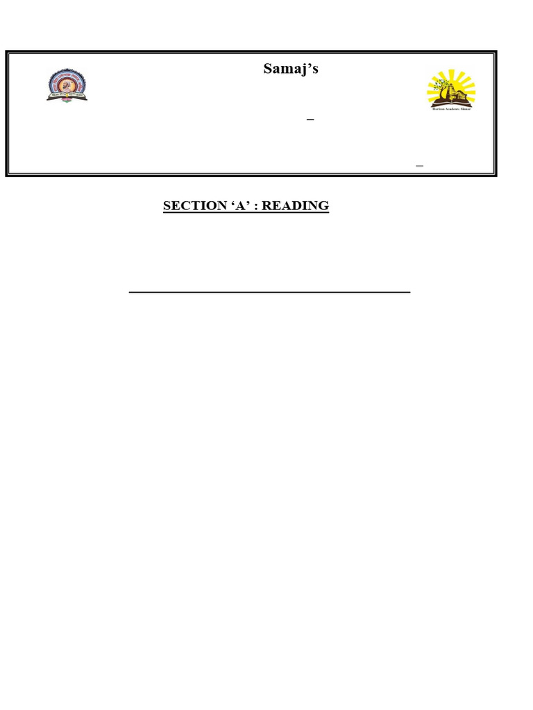 Class 9 English Paper Pattern 2024-25 | PDF