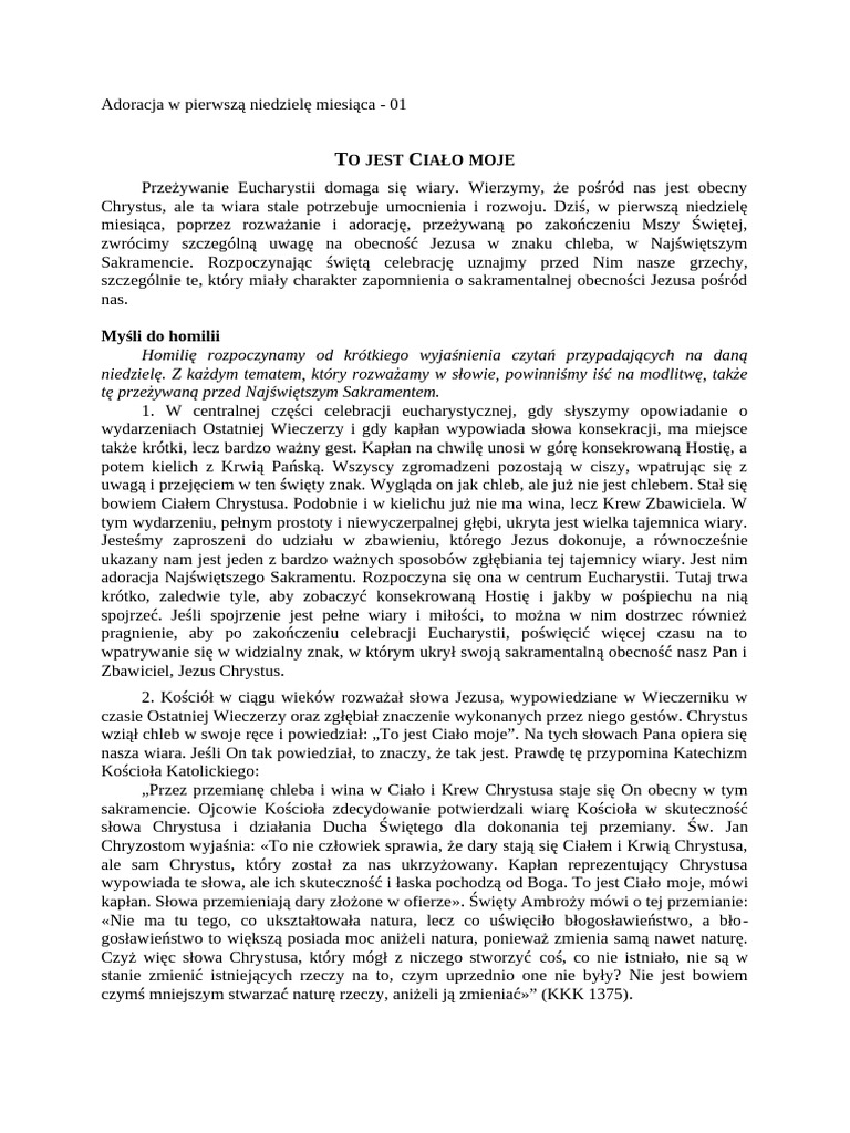 01 - To Jest Cialo Moje 2 | PDF