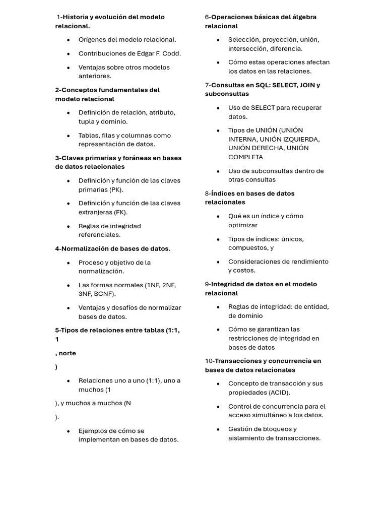 Temas Modelo Relacional para Grupo de Exposiciones | PDF | Base de datos relacional | Bases de datos