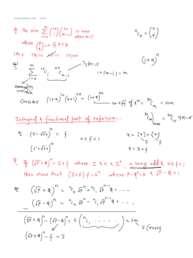 Binomial Theorem 2 Dec | PDF