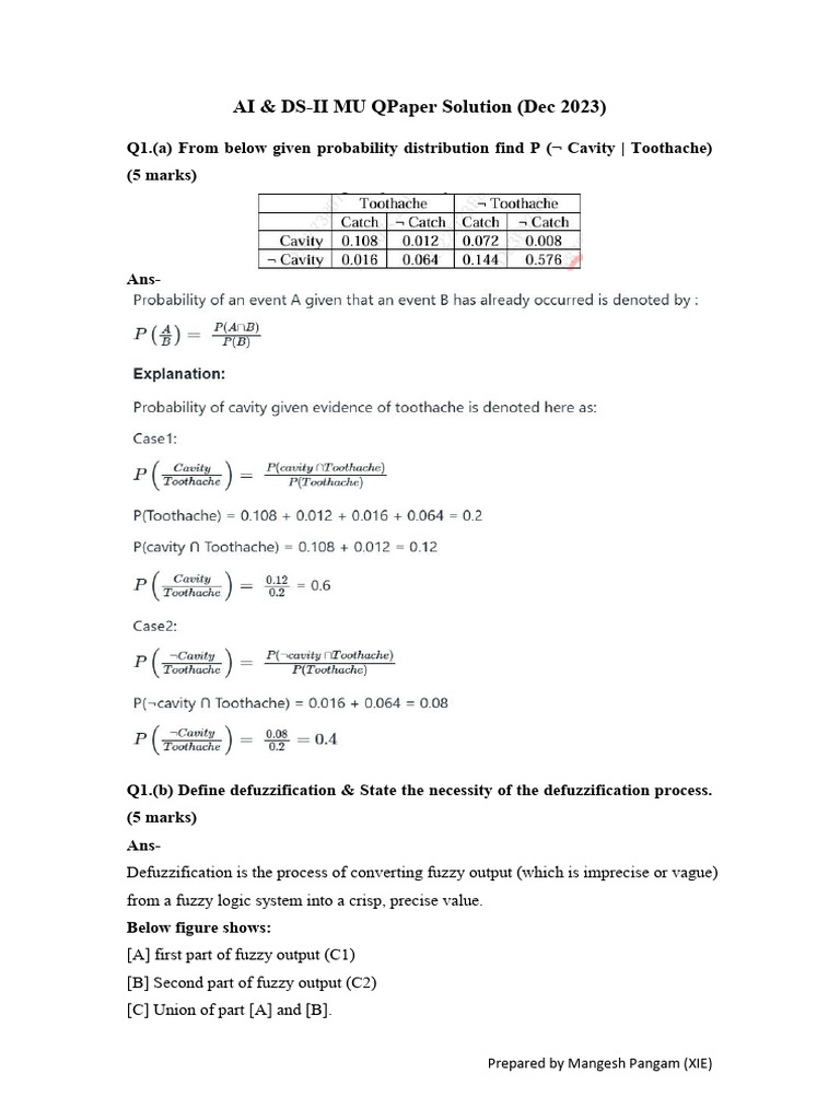 AI & DS-II MU QPaper Solution (Dec 2023) | PDF | Receiver Operating ...