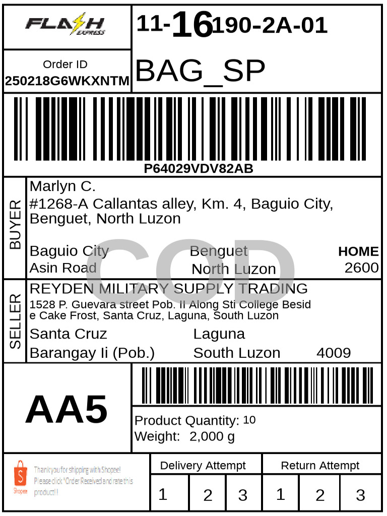 Buyer-Seller Delivery Attempt Details | PDF