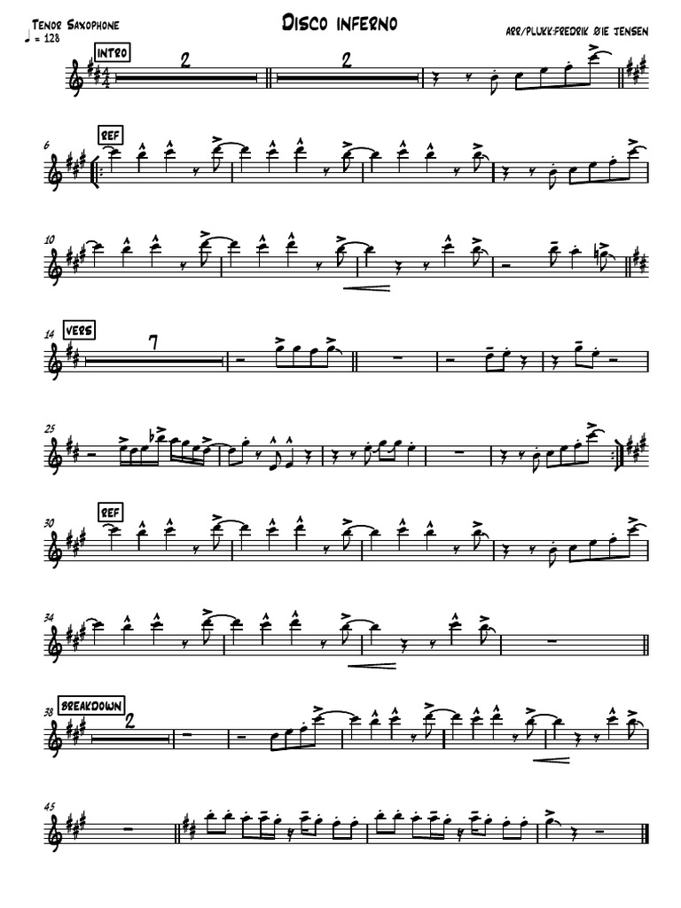 Disco Inferno - Tenor Saxophone | PDF