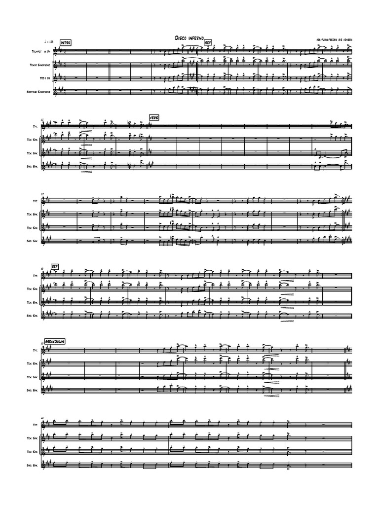 Disco Inferno - Score and Parts | PDF
