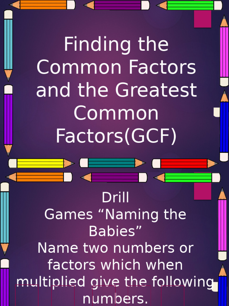 GCF and Common Factors Practice Guide | PDF | Arithmetic | Elementary ...