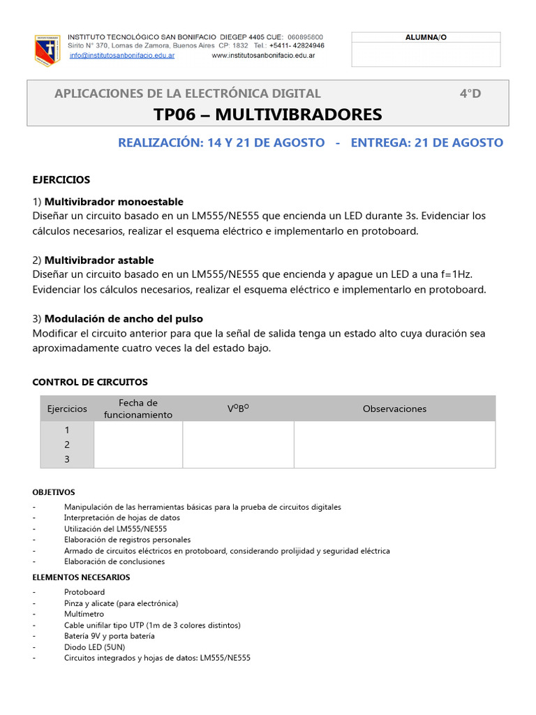 TP06 - Multivibradores | PDF