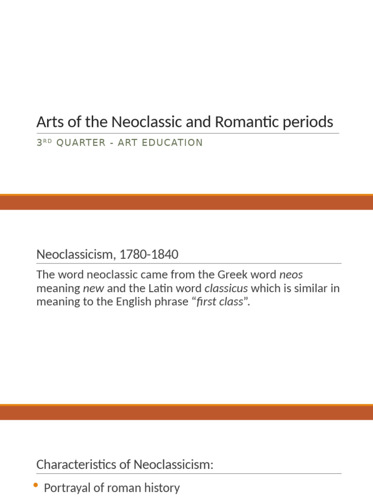 Neoclassicism & Romanticism Art Guide | PDF | Romanticism | The Arts
