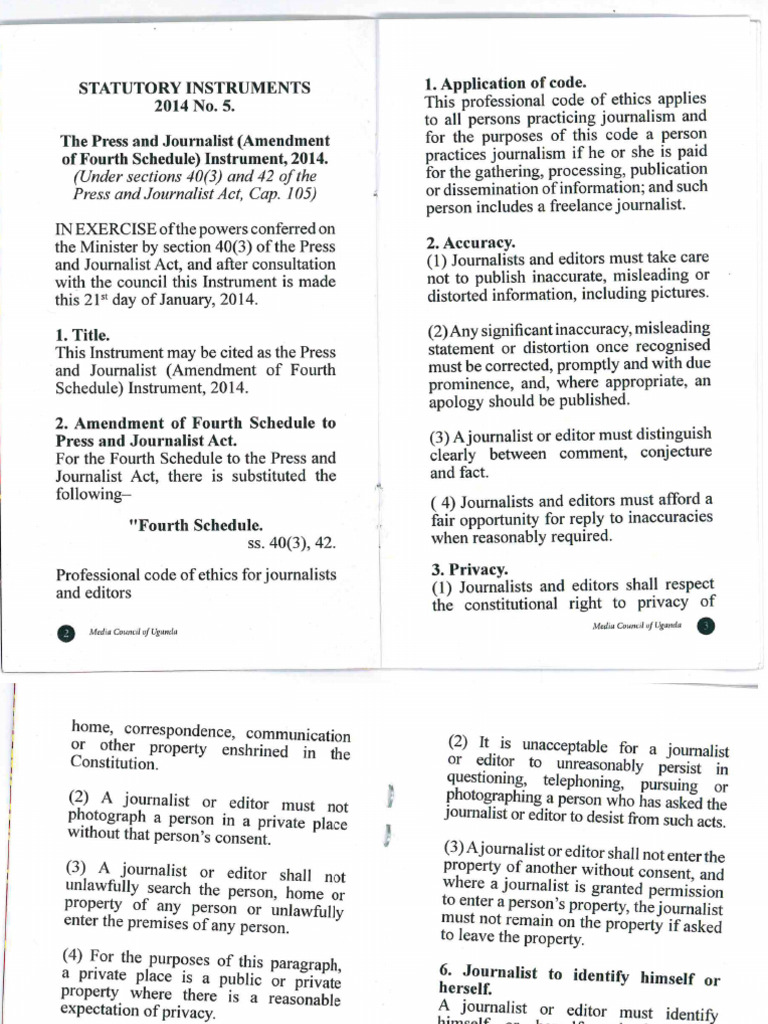 Journalists-Code-of-Conduct-si-2014-5 | PDF