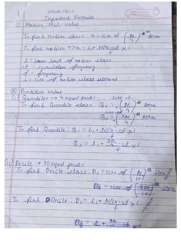 Statistics Formula | PDF
