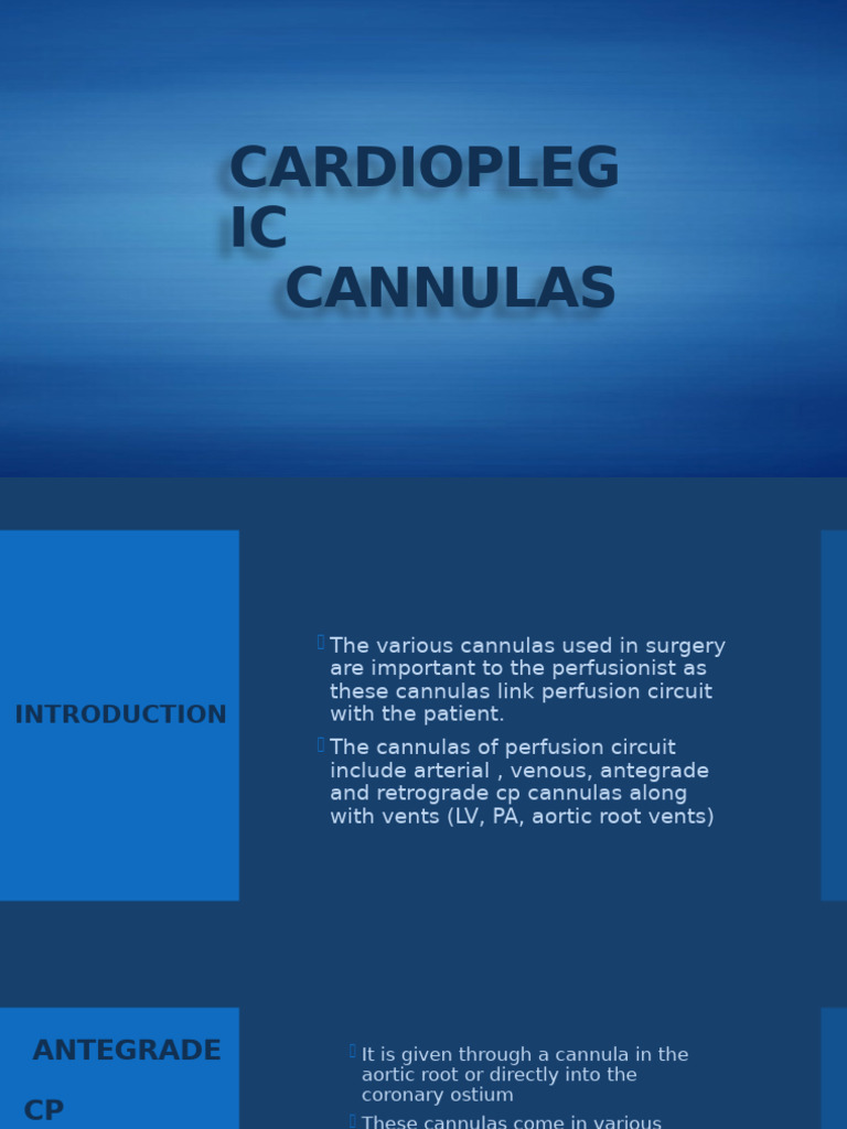 Cardioplegia Cannula Overview | PDF