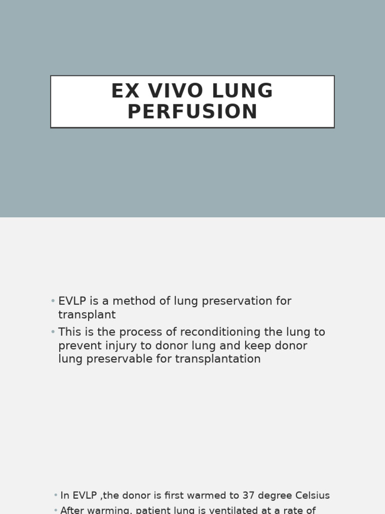 Ex Vivo Lung Perfusion | PDF