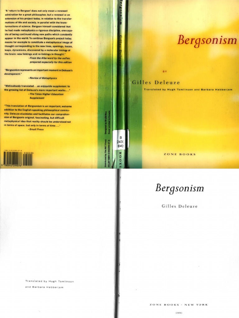 Deleuze, Gilles Bergsonism | PDF