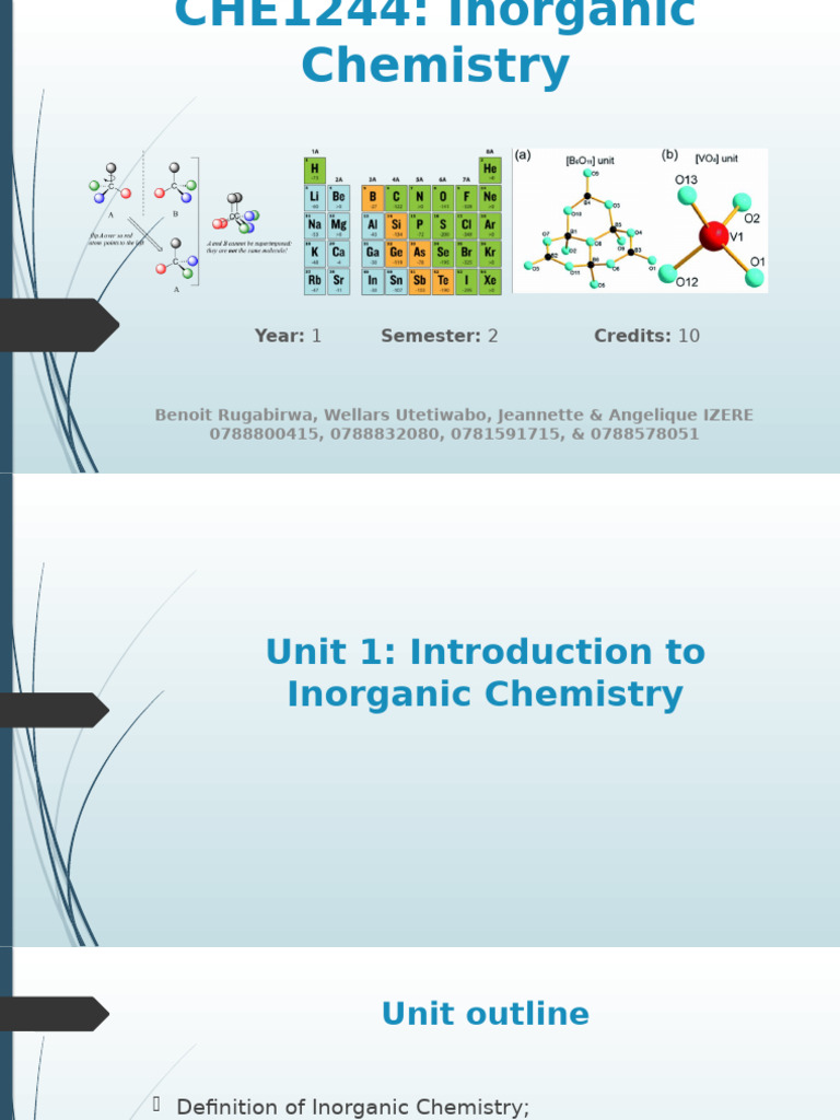 Inorganic Chemistry Course Overview | PDF | Ion | Inorganic Chemistry