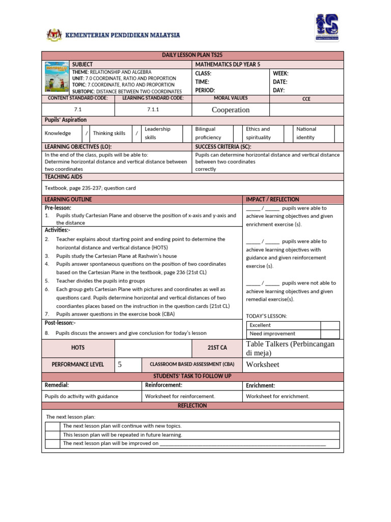 MT DLP Y5 TS25 (TOPIC 7) (Week 34-36) | PDF | Lesson Plan | Teachers