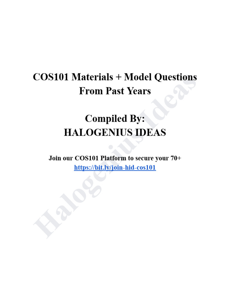COS101 Materials and Model Questions-Merged-Compressed | PDF | Software ...