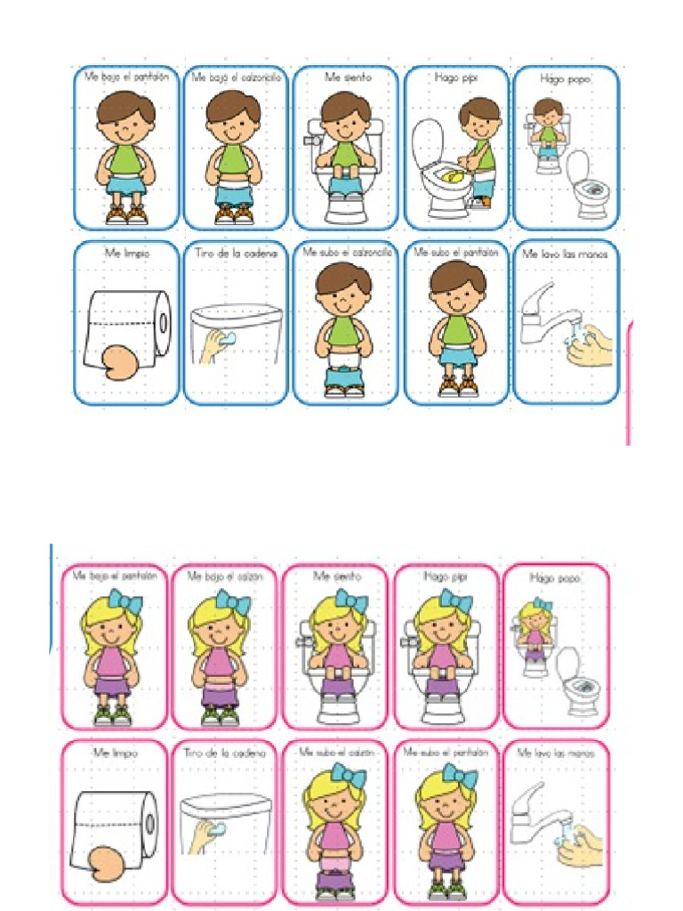 Secuencia Ir Al Baño Niño y Niña | PDF
