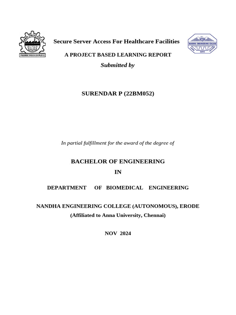 Secure Server Access For Healthcare Facilities: Submitted by | PDF | Engineering | Relay