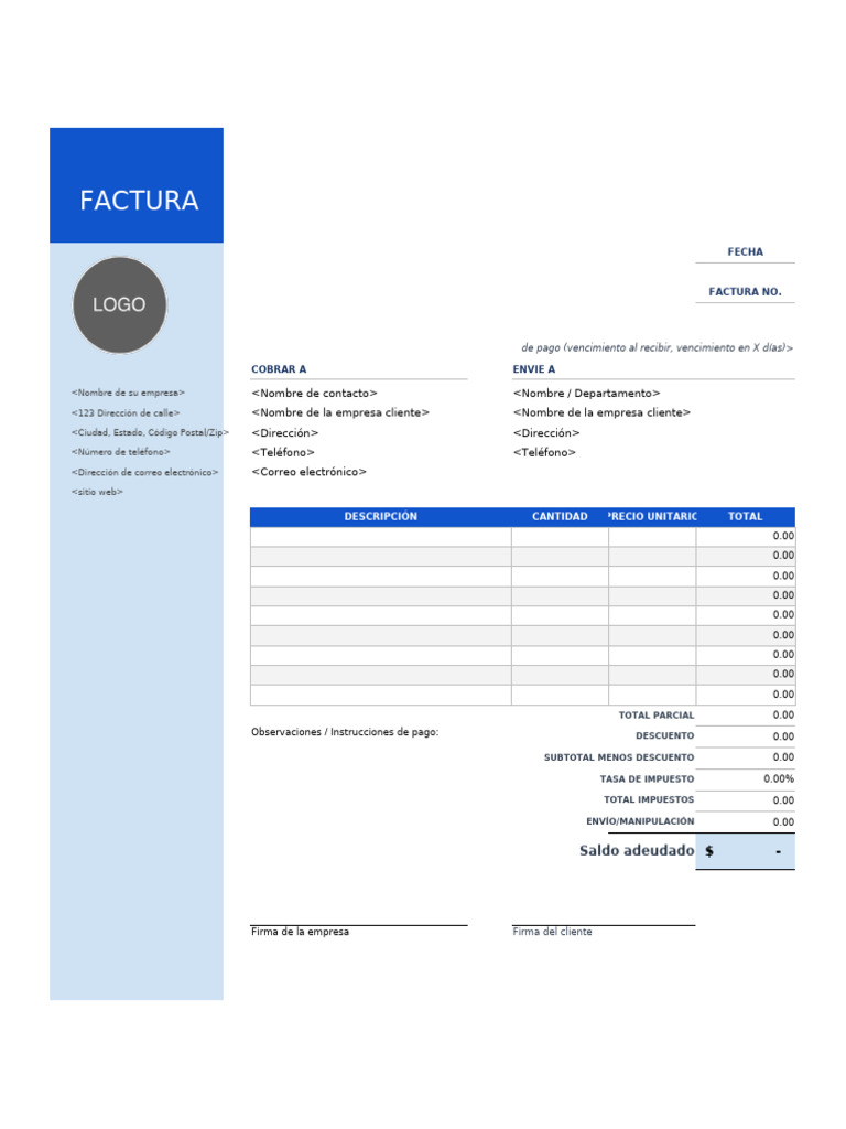 ES Classic Itemized Bill Invoice Template Excel | PDF