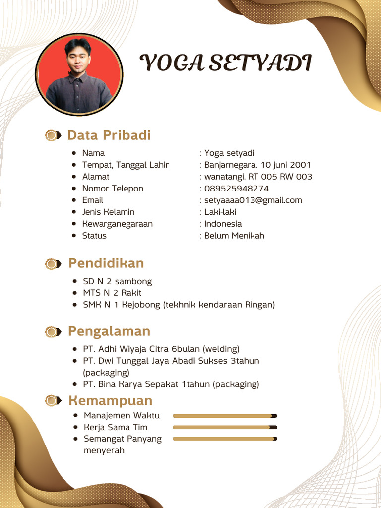 Putih Emas Elegan Modern CV Resume Riwayat Hidup (1) | PDF