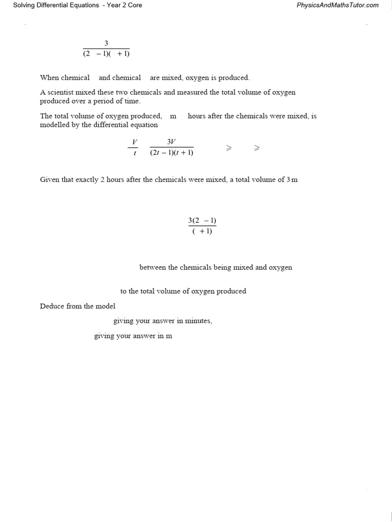 Solving Differential Equations QP | PDF | Equations | Applied And Interdisciplinary Physics