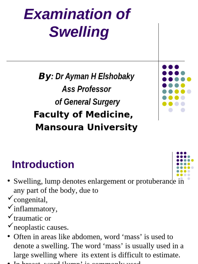 Understanding Swelling: Causes and Diagnosis | PDF | Neoplasms | Pain