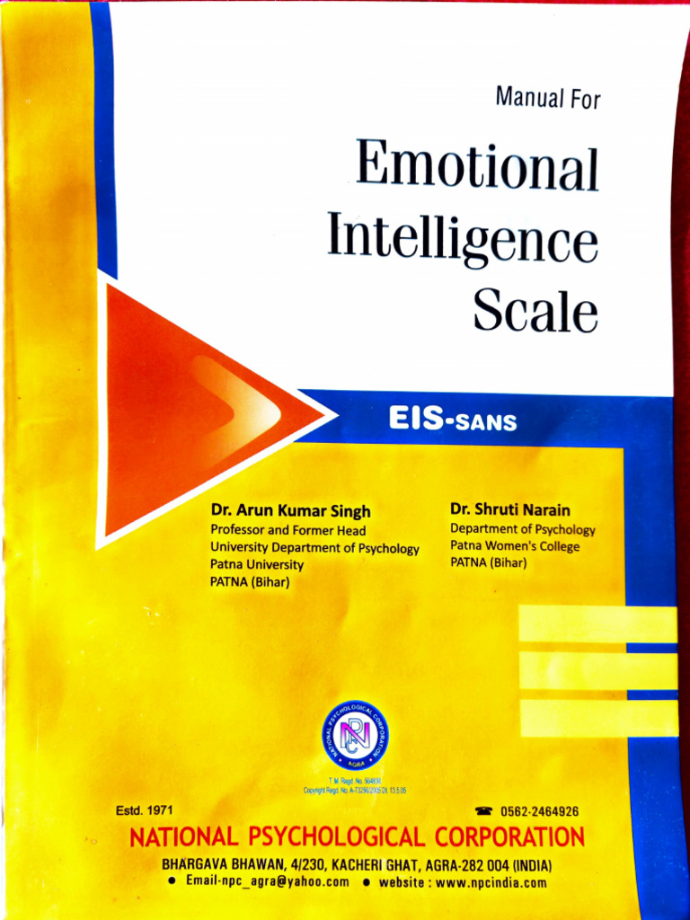 Emotional Intelligence Scale (EIS) | PDF | Emotional Intelligence | Cognition