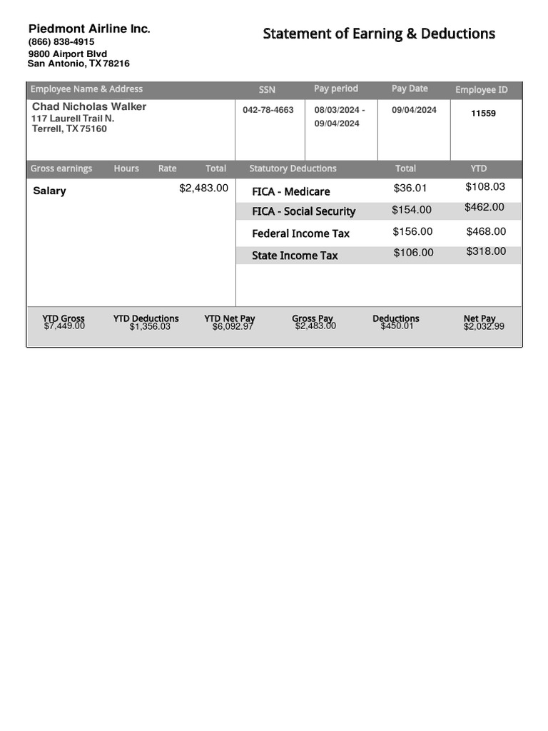 Paystub 2980000 | PDF