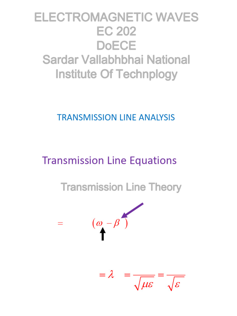 Module 4 Section 1 TRANSMISSION LINE ANALYSIS (Transmission Line ...