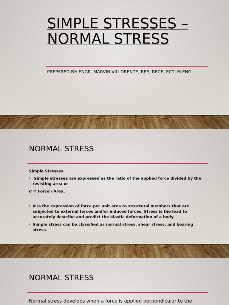 MDB - Simple Stresses Normal Stress | PDF | Stress (Mechanics ...